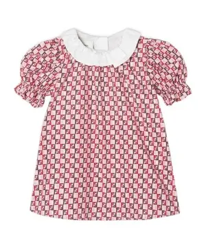 Fendi Multicolor Poplin Baby Dress - Pink