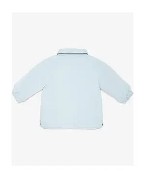 Fendi Light Blue Fleece And Ff Nylon Reversible Shirt Jacket