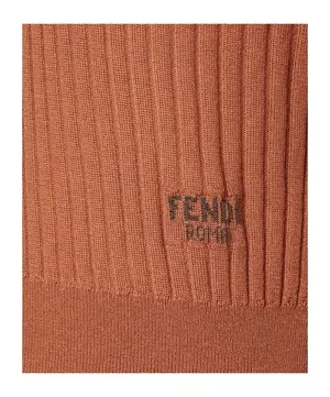 Fendi Tied-neck Knitted Polo Shirt
