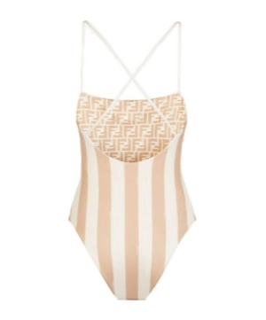 Fendi Pequin Striped One Piece Swimsuit