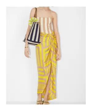 Fendi Pequin Striped One Piece Swimsuit