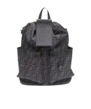 Fendi Ff Jacquard Strike Medium Backpack - Black