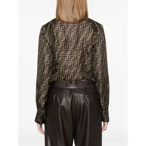Fendi Logo Printed Cropped Shirt