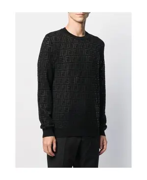 Fendi Allover Ff Jacquard Crewneck Jumper