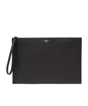 Fendi Selleria Pouch With 196 Hand-sewn Topstitches