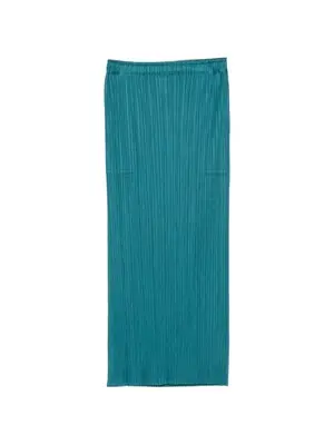 Issey Miyake Pleated Long Skirt - Blue