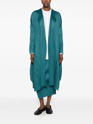 Issey Miyake Pleated Long Skirt - Blue
