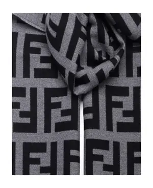 Fendi Ff Motif Frayed-edge Scarf