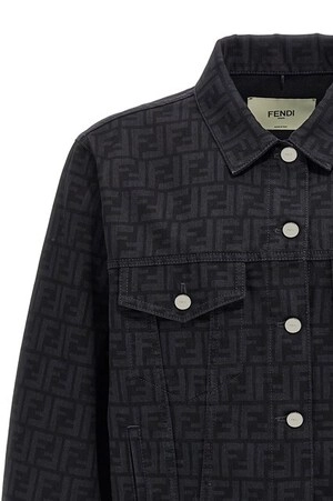 Fendi Logo Detailed Denim Jacket