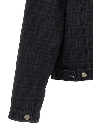 Fendi Logo Detailed Denim Jacket