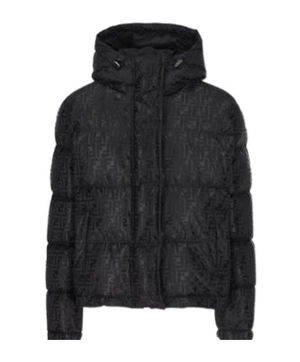 Fendi Ff Jacquard Hooded Jacket - Black