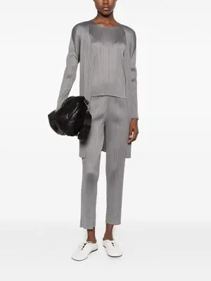 Issey Miyake Pleated Cardigan - Grey
