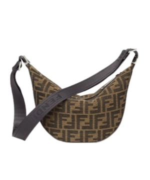 Fendi Ff Jacquard Melon Small Shoulder Bag - Brown