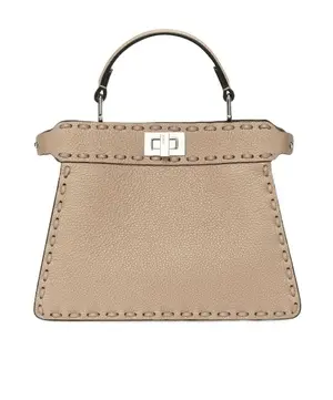 Fendi Dove Selleria Bag With 306 Hand-sewn Topstitches - Gray