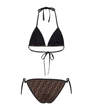 Fendi Monogram Printed Two-piece Bikini Set