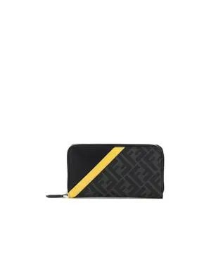 Fendi Ff Diagonal Continental Wallet - Black