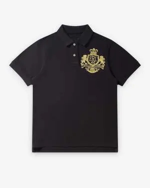 ERL Crest-embroidered Piqué Polo Shirt - Black