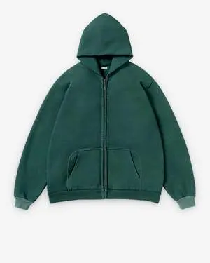 A.PRESSE Zip-up Cotton Hoodie - Green