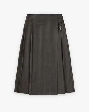 Simone Rocha Prince Of Wales Check Pleated Skirt - Peat