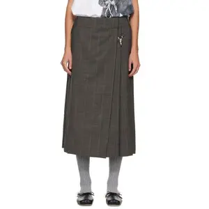 Simone Rocha Prince Of Wales Check Pleated Skirt