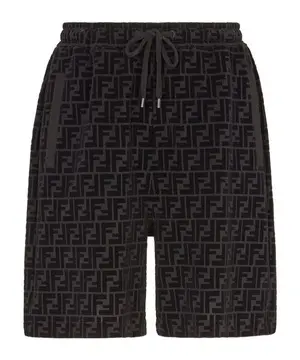 Fendi Ff Motif Bermuda Shorts - Black