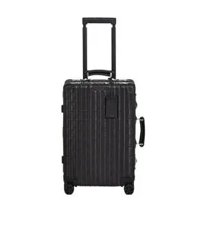 Fendi Aluminum Trolley Case With Leather Details