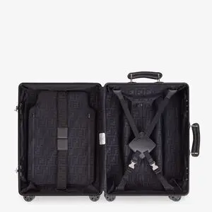 Fendi Aluminum Trolley Case With Leather Details