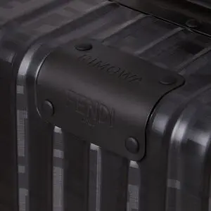 Fendi Aluminum Trolley Case With Leather Details