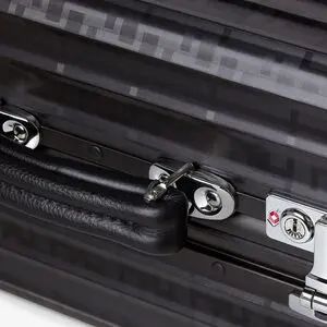 Fendi Aluminum Trolley Case With Leather Details