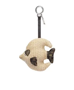 Fendi Raffia And Jacquard Fish Charm