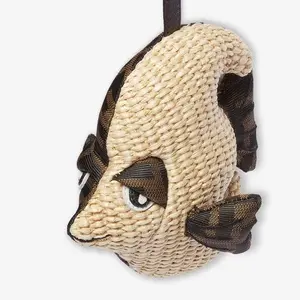 Fendi Raffia And Jacquard Fish Charm
