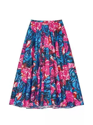 Givenchy Long Circular Skirt In Poplin With Floral Print