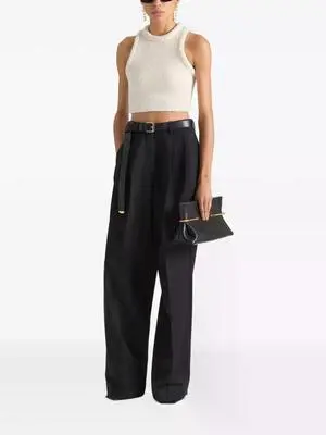 Givenchy Cropped Top In Knit With Embroidered Pearls