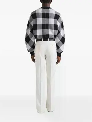 Givenchy Checked Sweater In Wool Embroidered Paris