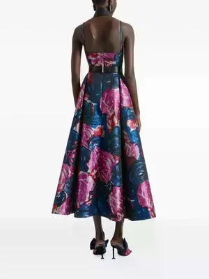 Givenchy Sliced Long Dress In Floral Jacquard