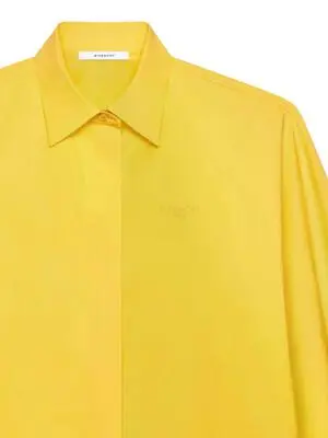 Givenchy Cocoon Shirt In Poplin With Paris Embroidery - Yellow