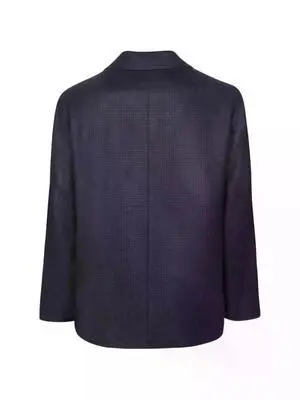 LARDINI Checked Button-up Shirt Jacket - Blue