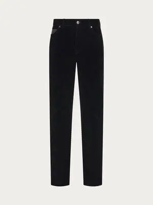 FERRAGAMO Corduroy Five-pocket Trousers - Black