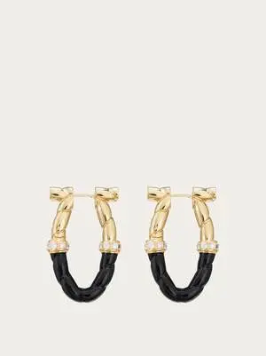FERRAGAMO Large Lacquered Hoop Earrings - Black