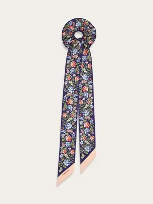 FERRAGAMO Ramages Print Silk Scrunchie With Mini Bandeau - Blue