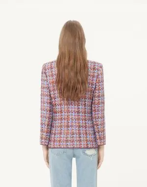 Valentino Garavani Double-breasted Jacket In Frayed Tweed