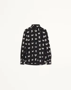 Valentino Garavani Shirt In Butterflow Print Crepe De Chine