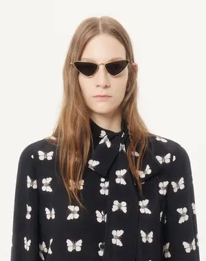 Valentino Garavani Shirt In Butterflow Print Crepe De Chine