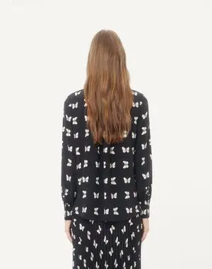 Valentino Garavani Shirt In Butterflow Print Crepe De Chine