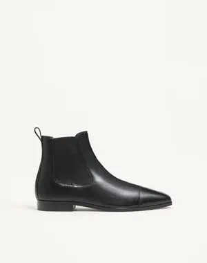 Valentino Garavani Mockers Ankle Boot In Kidskin - Black