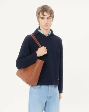 Valentino Garavani Wool Jumper With Vlogo Signature Patch And Polo Collar