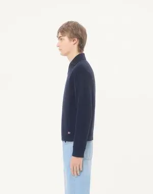 Valentino Garavani Wool Jumper With Vlogo Signature Patch And Polo Collar