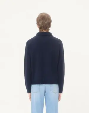 Valentino Garavani Wool Jumper With Vlogo Signature Patch And Polo Collar