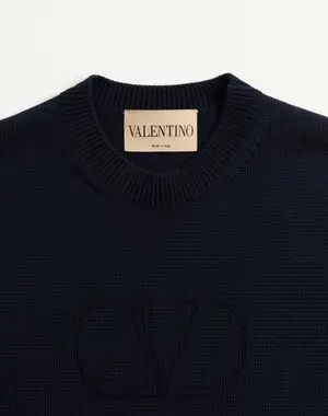 Valentino Garavani Wool Jumper With Tone-on-tone Vlogo Signature Embroidery