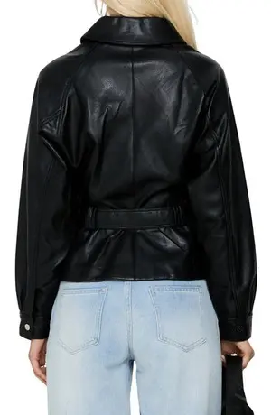 Princess Polly Authenticity Wrap Faux Leather Jacket